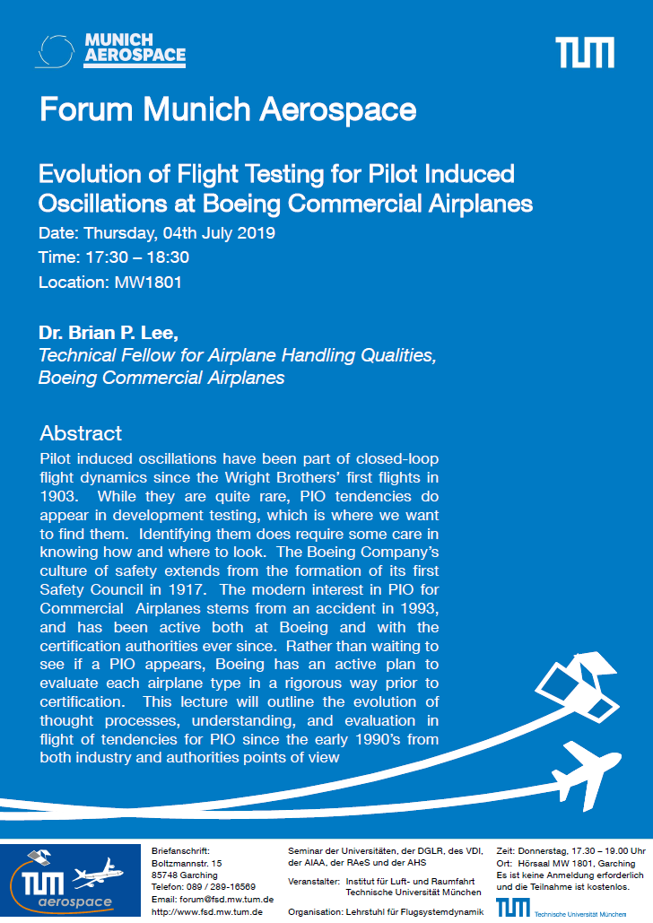 Munich Aerospace Forum: Evolution of Flight Testing for Pilot Induced ...